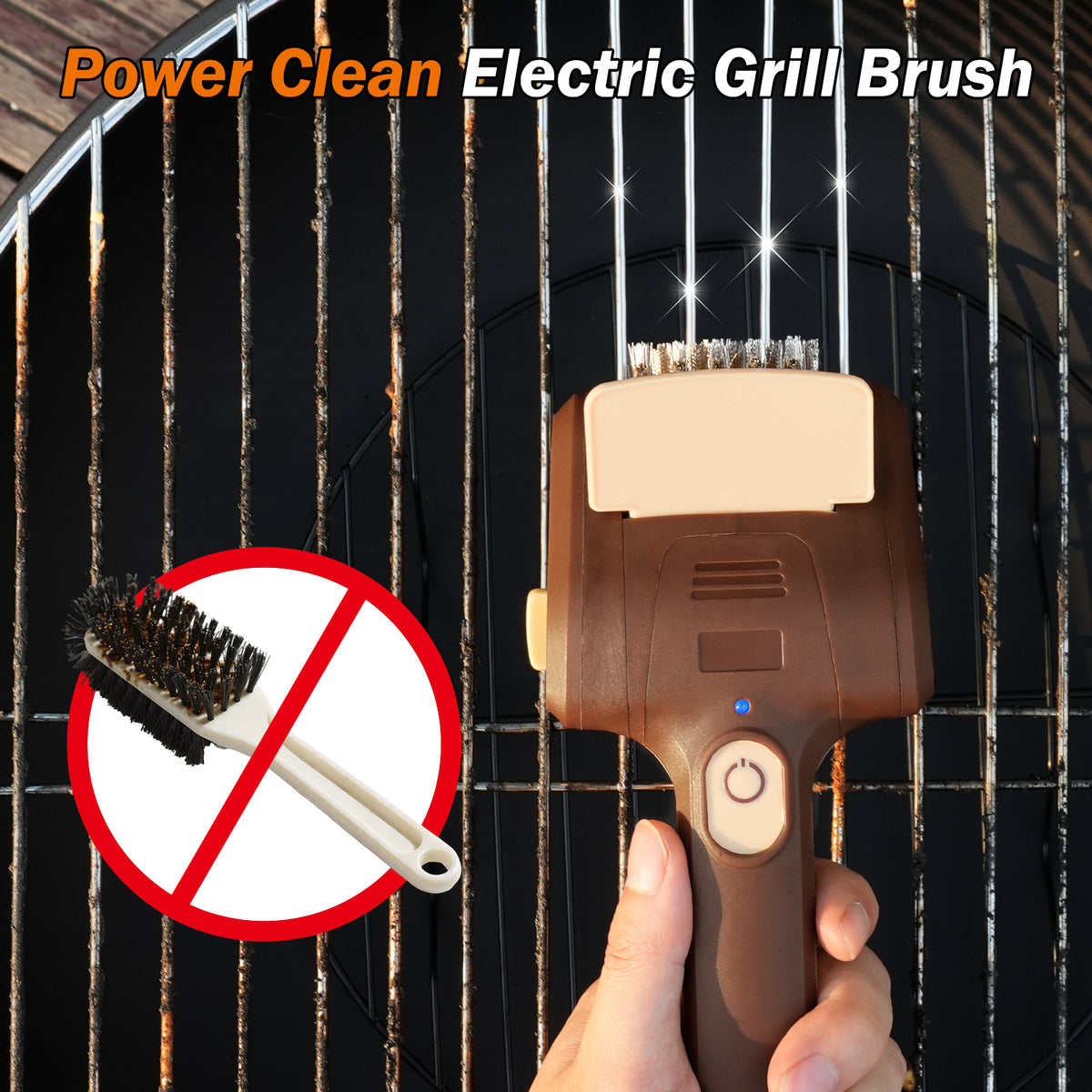 Lrly BBQ Grill Brush for Outdoor Grill, Cordless Electric Grill Cleane ...